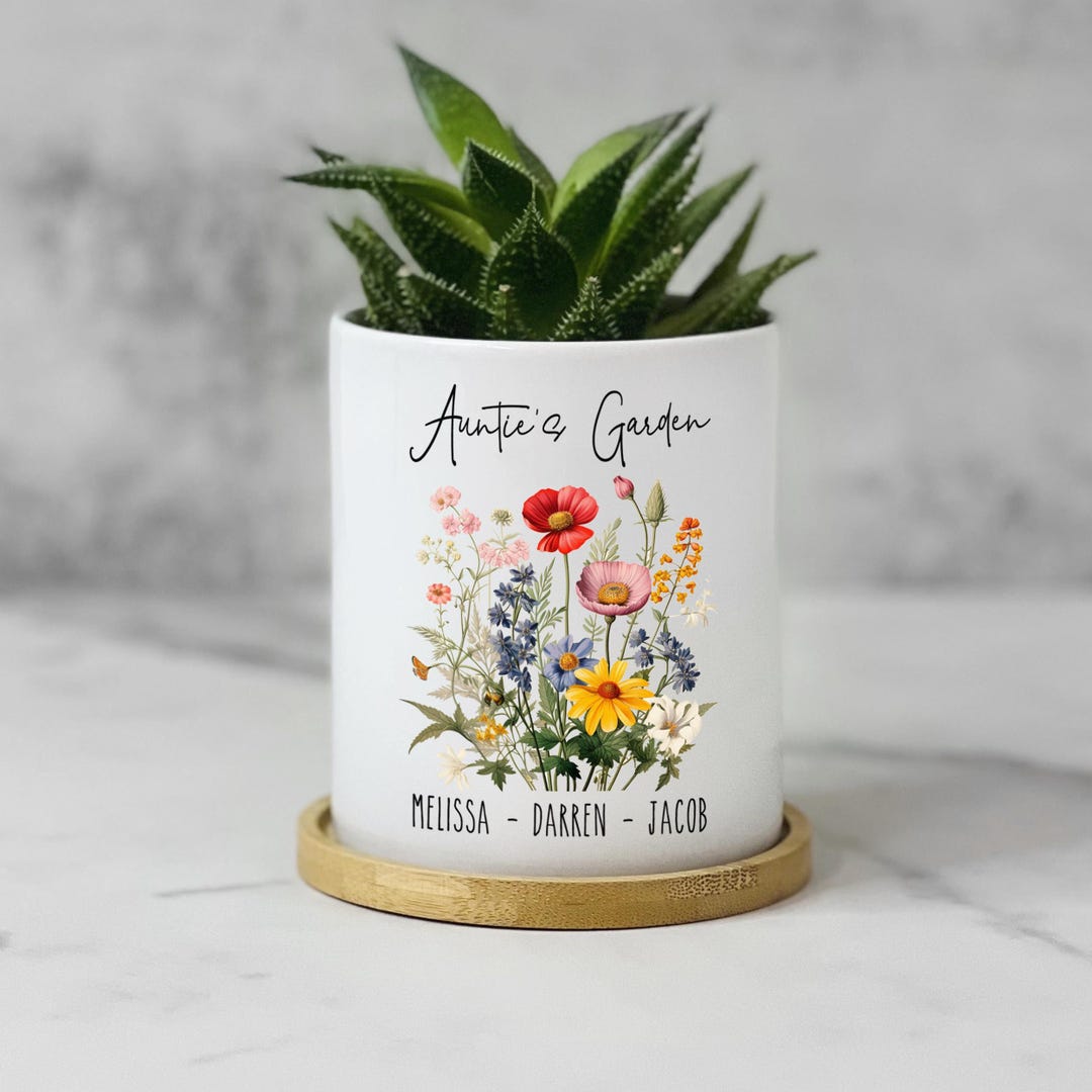 Auntie Gift From Niece and Nephew Personalized Gardening Present for ...