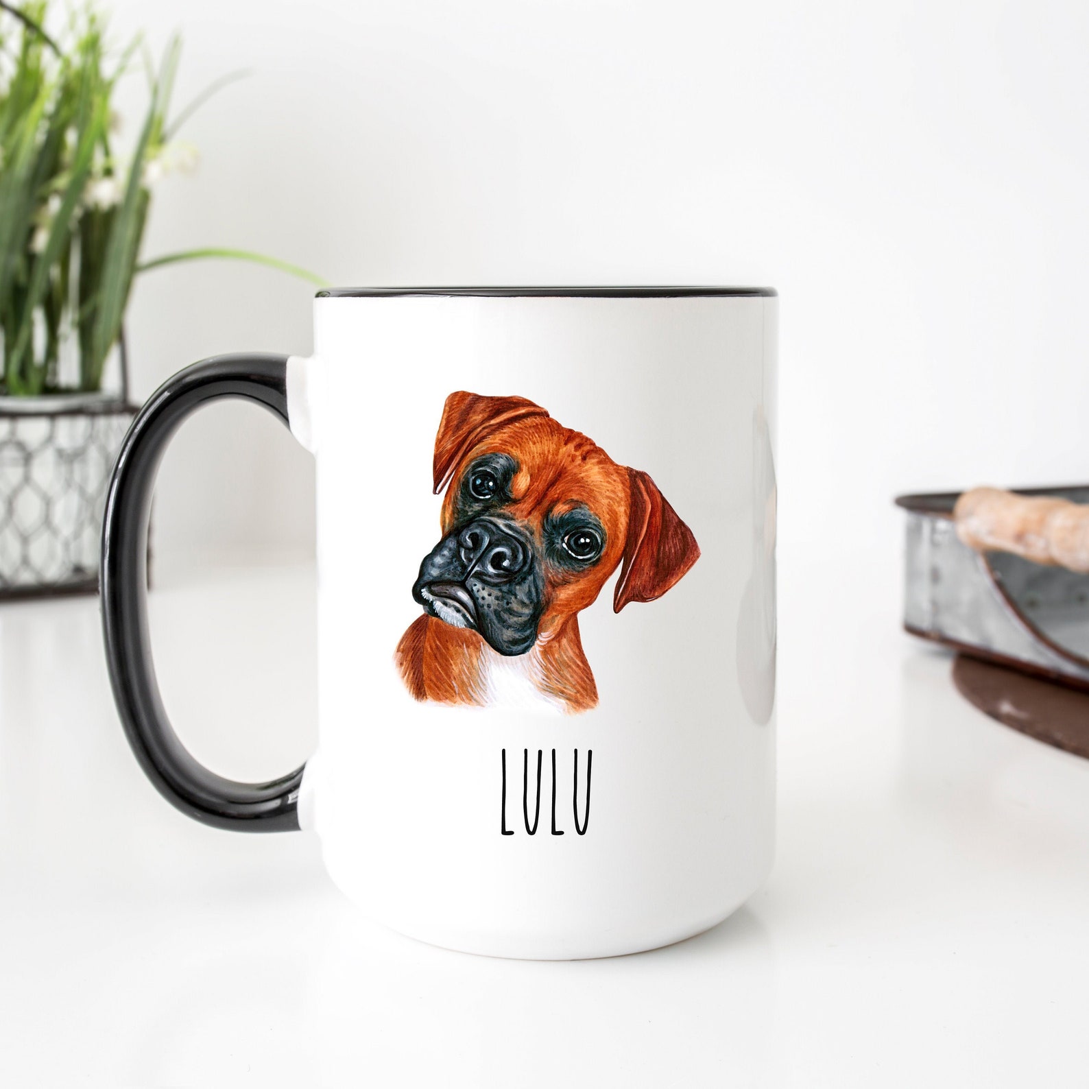 Boxer Mug, Boxer Dog Gifts, Boxer Mom, Personalized Dog Coffee Mug ...