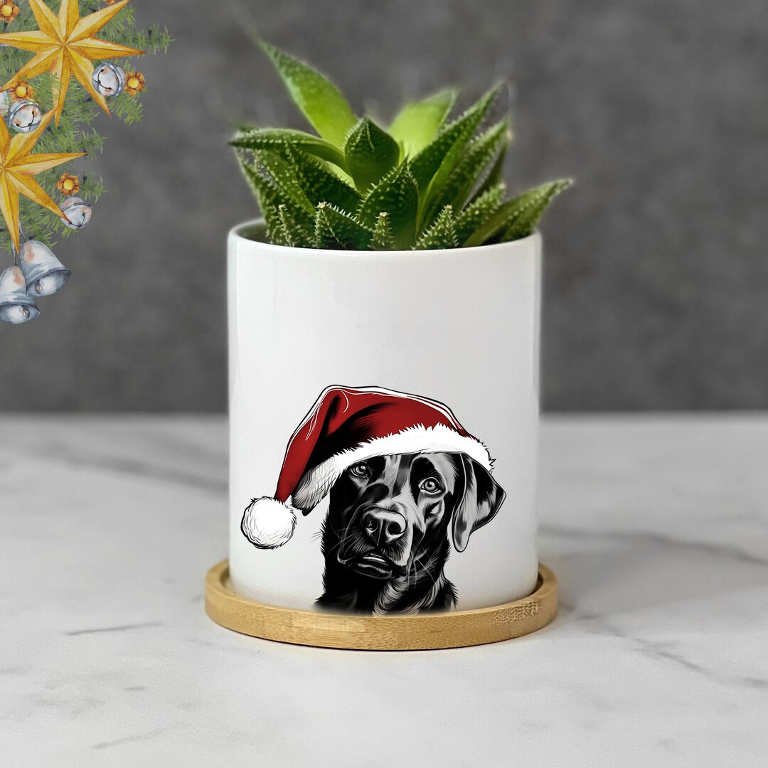 Labrador Christmas Plant Pot, Black Labrador Retriever Gifts, Black Lab ...