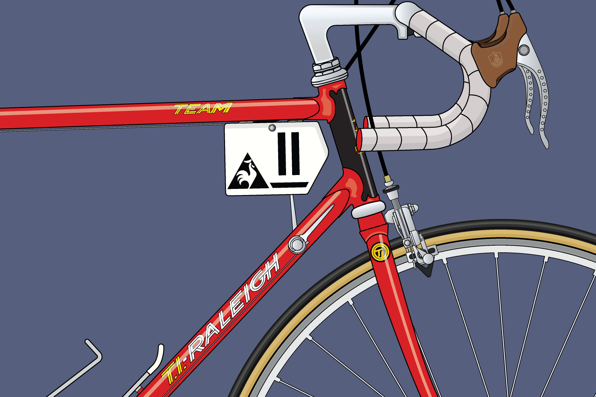 1980 Team Ti-raleigh Art Print | Campagnolo | Vintage Cycle | Retro ...
