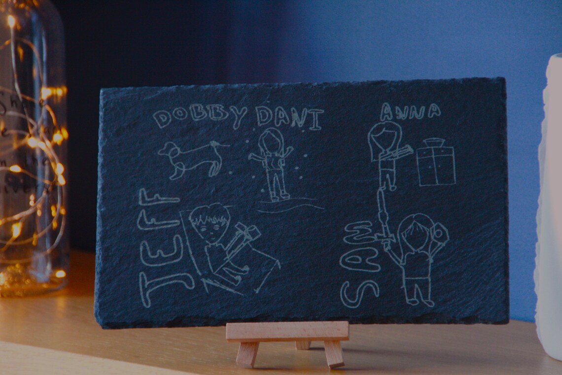 Personalised Kids Drawing Slate Plaque - Etsy UK