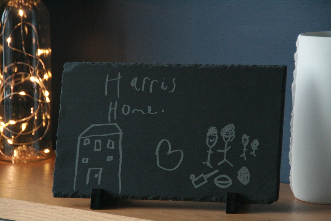 Personalised Kids Drawing Slate Plaque - Etsy UK
