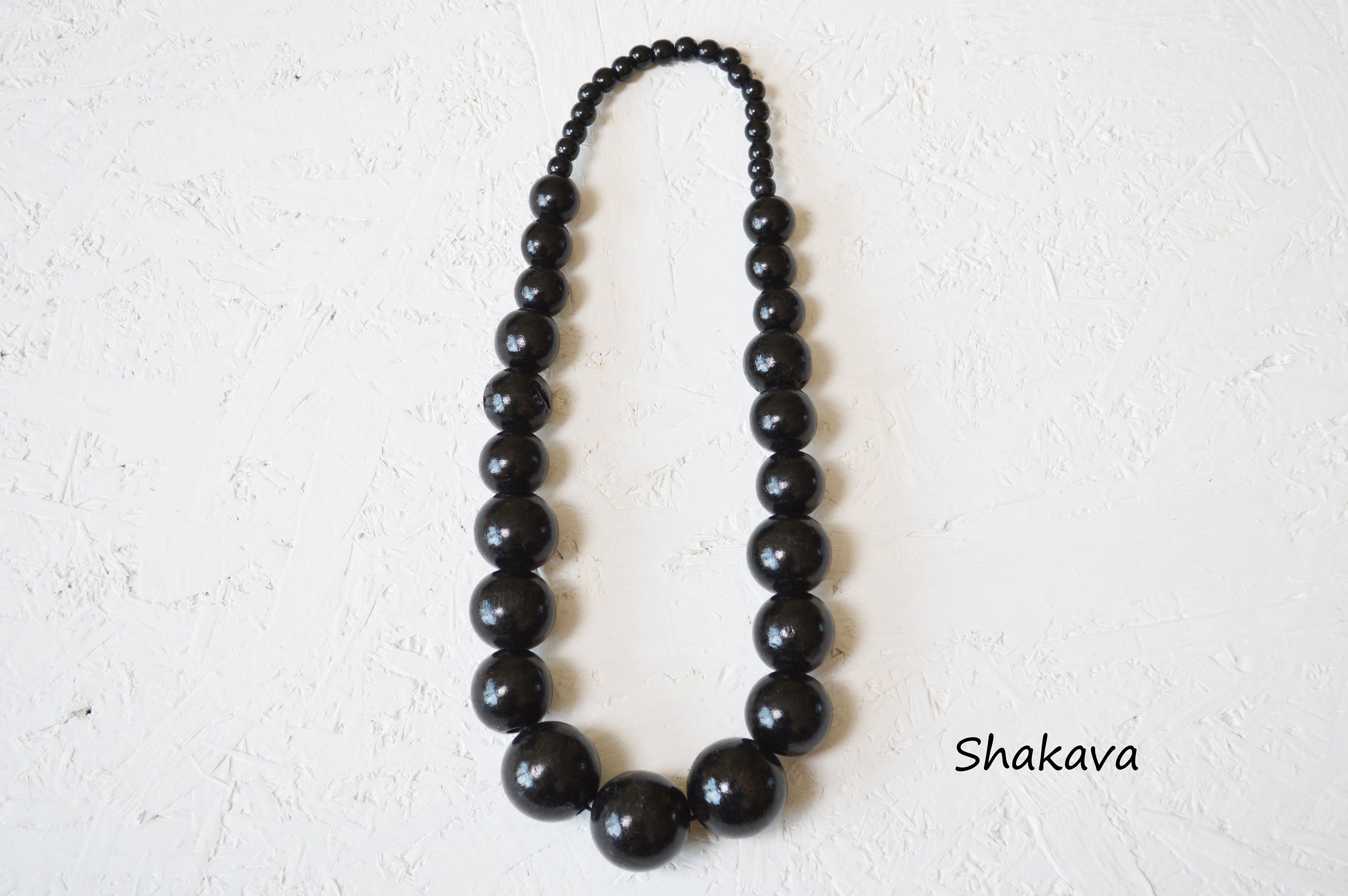 African Wooden Necklace Black Color Necklace African Jewelry | Etsy