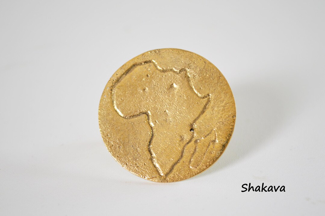 African Map Brass Ring Metal Rings African Jewelry Handmade Metal Rings ...
