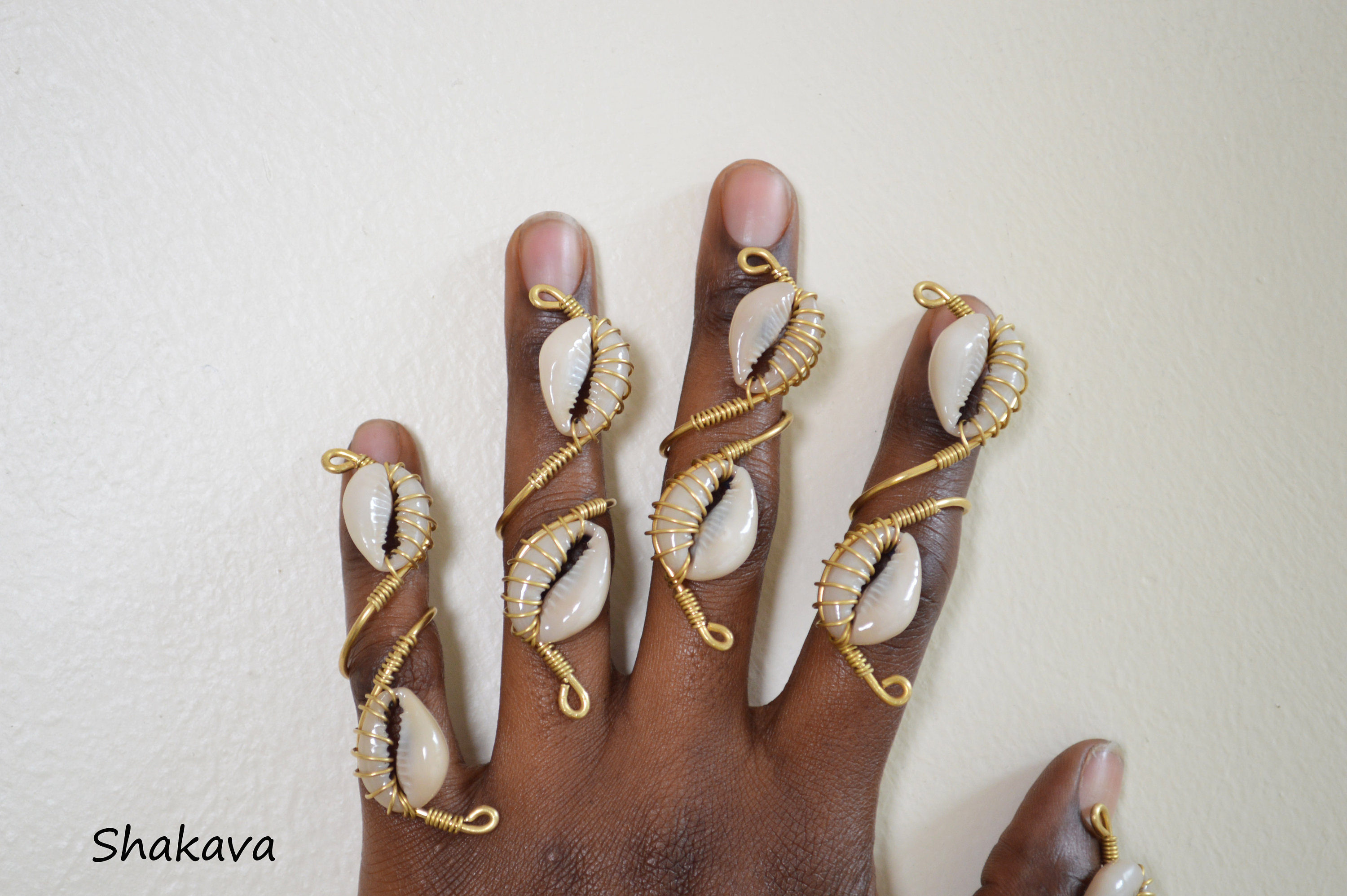 African Cowrie Shell Rings Tribal Rings African Jewelry - Etsy