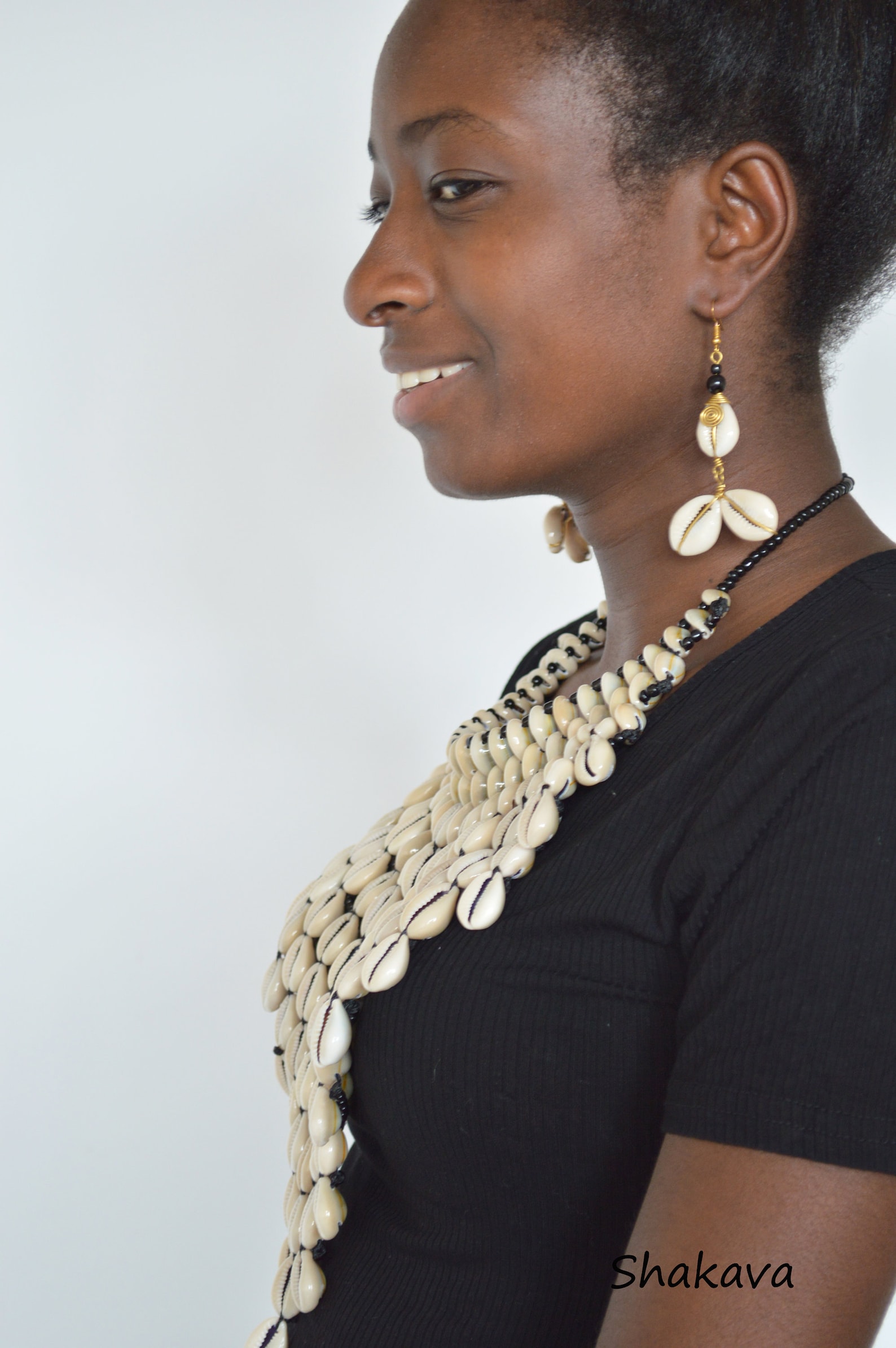 African Cowrie Shell Necklace Tribal Bib Handmade Necklace - Etsy