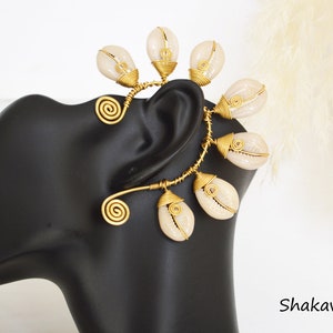 African Cowrie Shell Ear Cuffs Handmade Tribal Ear Cuffs Unique African ...