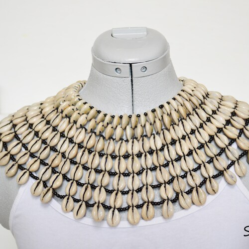 African Cowrie Shell Necklace Beaded Shell Necklace Women - Etsy