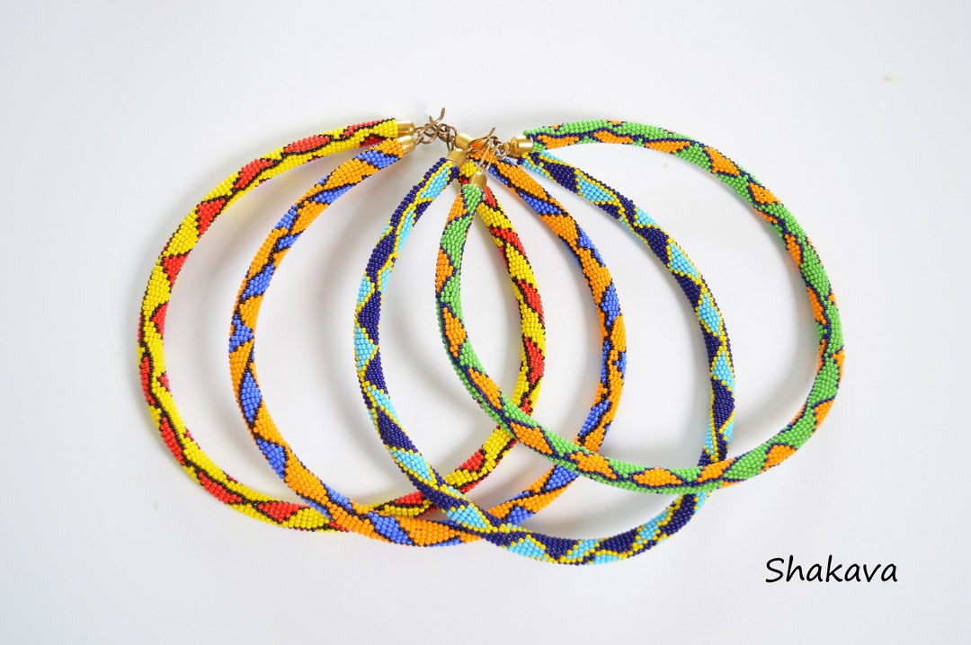 African Beaded Necklace African Handmade Jewelry Tribal Accessories ...