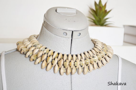 African Shell Necklace Cowrie Shell Jewelry Collar Necklace - Etsy