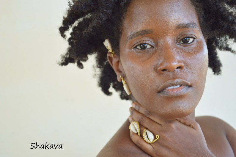 African Cowrie Shell Rings Tribal Rings African Jewelry - Etsy