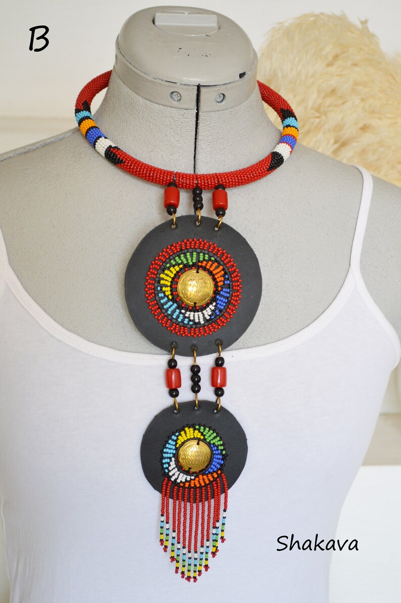 African Beaded Necklace Zulu Tribal Necklace African Fashion - Etsy