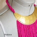 African Beaded Necklace Hot Pink Color Necklace African Fashion Jewelry ...
