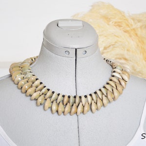 African Shell Necklace Cowrie Shell Jewelry Collar Necklace Handmade ...