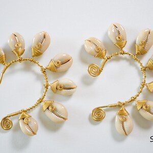 African Cowrie Shell Ear Cuffs Handmade Tribal Ear Cuffs Unique African ...