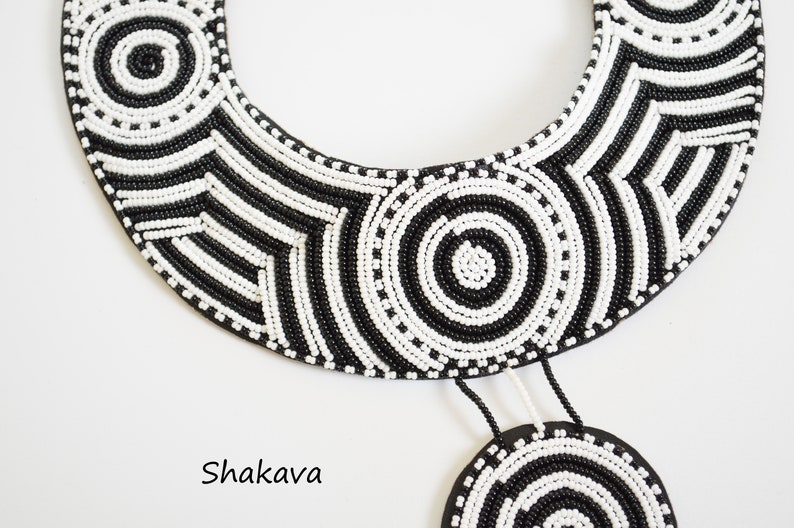 African Beaded Pendant Necklace Tribal Collar Handmade Jewelry - Etsy