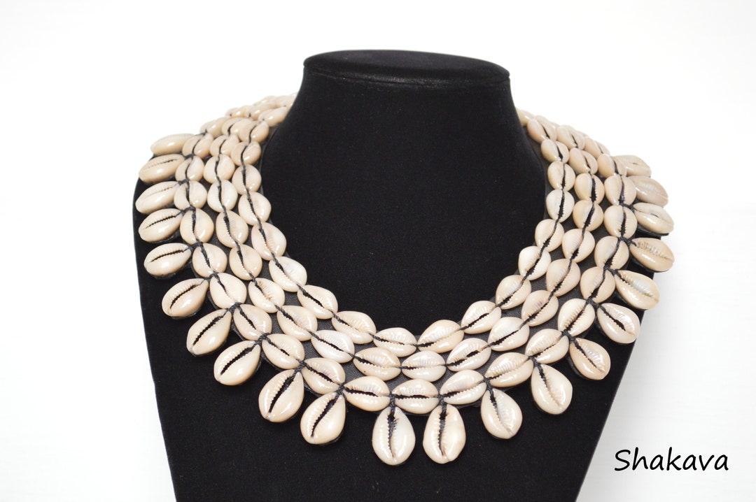African Cowrie Shell Collar Necklace Handmade Designer Necklace African ...