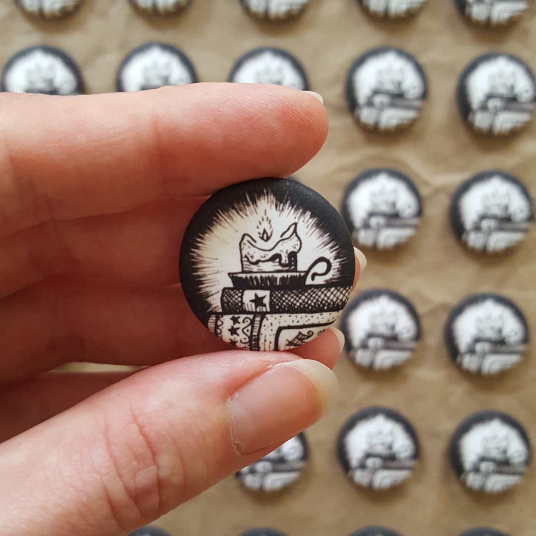 Spell Candle Button: 1 Inch Matte Pinback Button Dark Magic, Witchy Pin ...