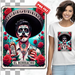El Borracho Latino PNG, Chicano PNG Tarot Card Digital Files Dtf Uvdtf ...