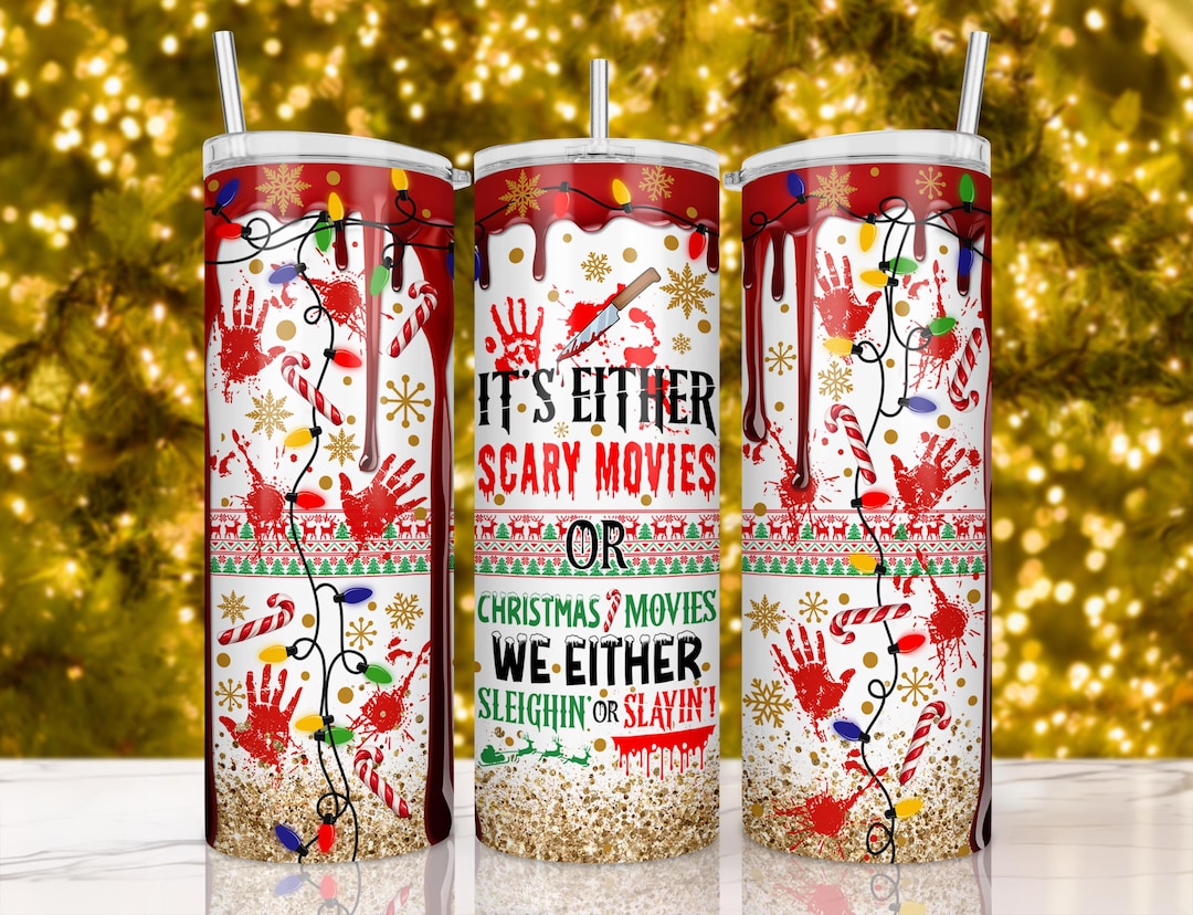 True Crime Christmas, Slayin or Sleighin, Sarcastic 20oz Tumbler PNG ...