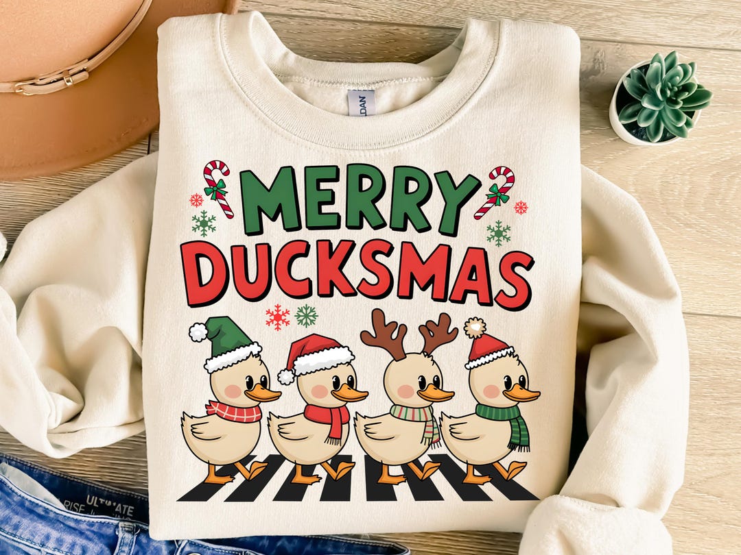 Merry Ducksmas Christmas Design PNG, Holiday Duck Sublimation, Cute ...