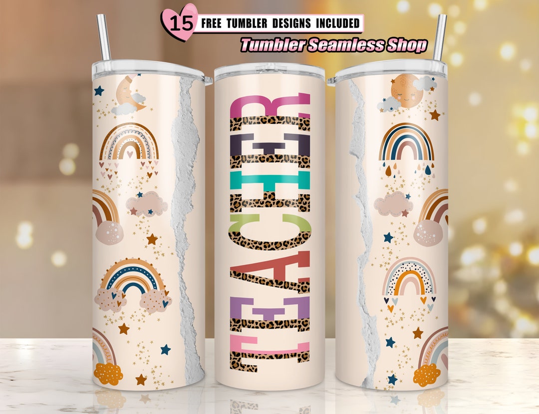 20 Oz Skinny Tumbler Wrap, Teacher Rainbow, Teacher Life Glitter ...