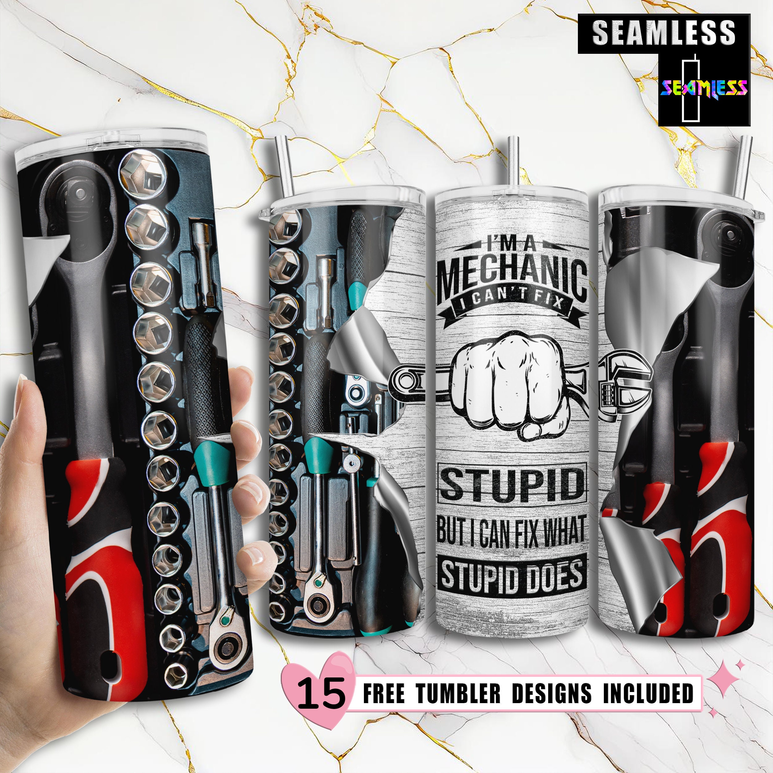 Mechanic Tumbler Design for Men 20oz Skinny Tumbler, I'm a Mechanic ...