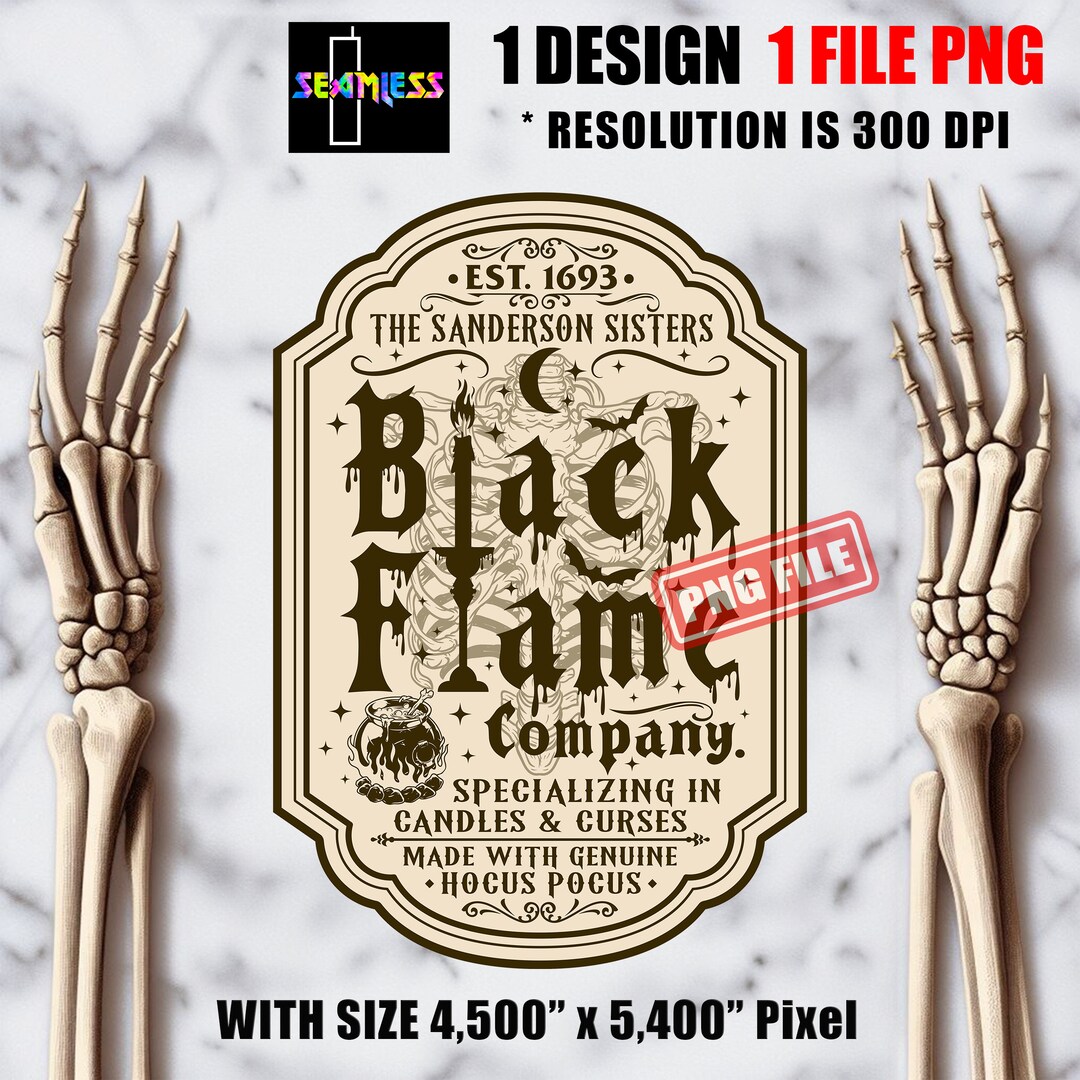 Black Flame Company Label Parody PNG Sanderson Sisters Witches Witch ...