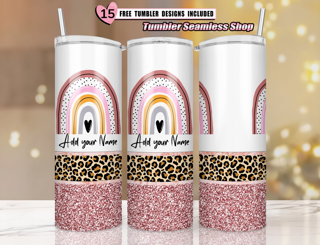 Boho Rainbow, Design Blank, Leopard, Boho Rainbow Tumbler Png Wrap ...