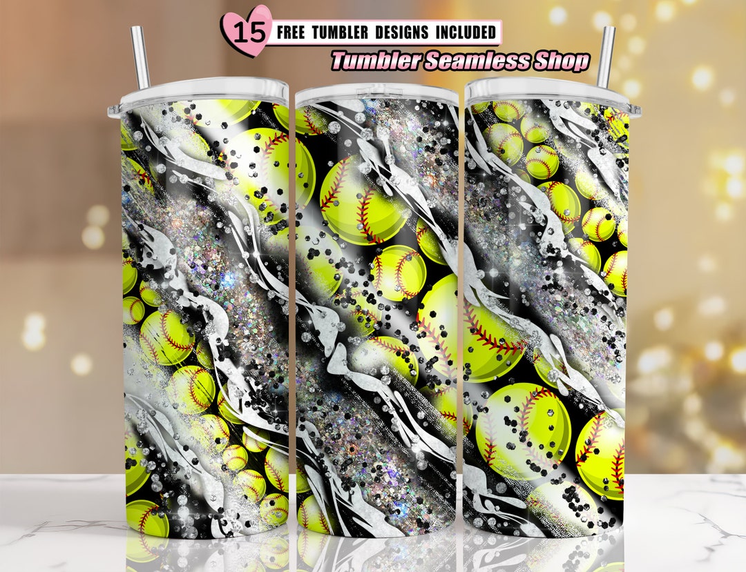 Softball Tumbler Wrap, 20oz Skinny Tumbler Wrap, Dirty, Milky Way ...