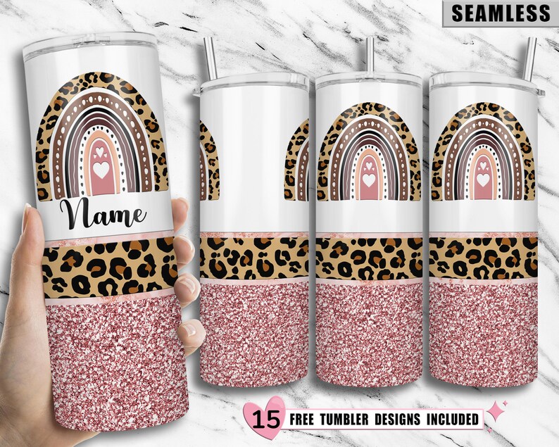Boho Rainbow Design Blank Leopard Boho Rainbow Tumbler Png - Etsy