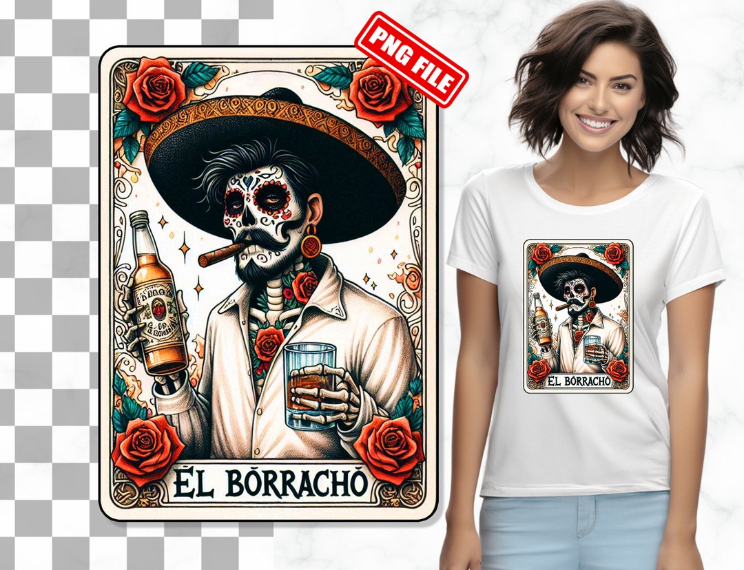 El Borracho Latino PNG, Chicano PNG Tarot card Archivos digitales Dtf ...