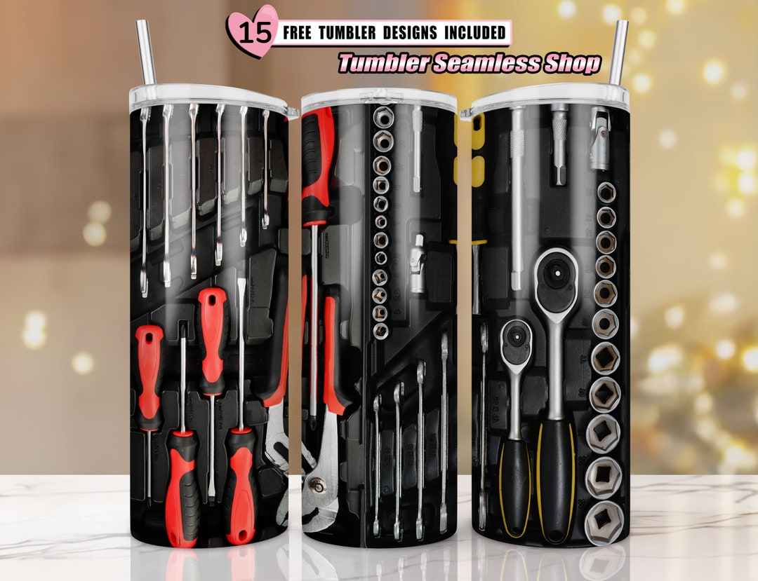 20oz Skinny Tumbler Mechanic Tools Sublimation Designs, Oil Drip ...