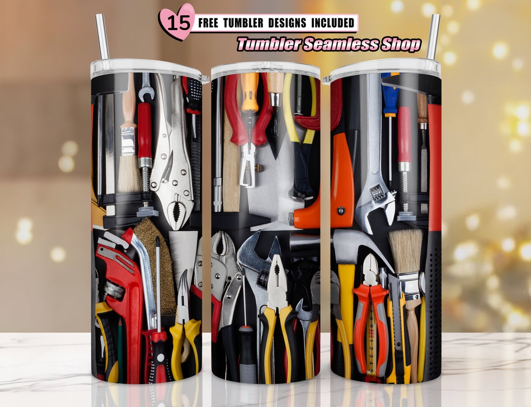 20 Oz Skinny Tumbler Mechanic Tools Sublimation Designs, Oil Drip ...