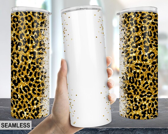 Gold Glitter Leopard Print Add Your Own Text Name - Etsy