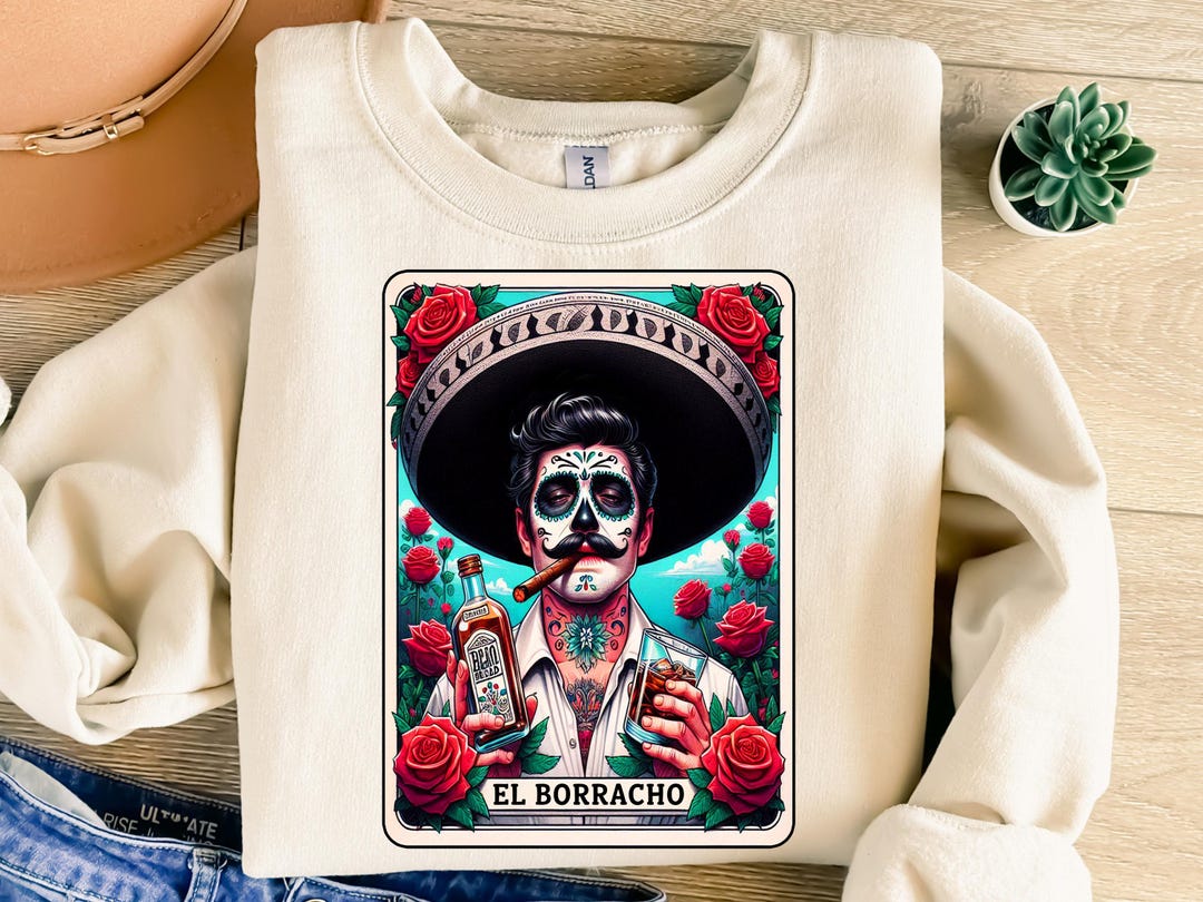 El Borracho Latino PNG, Chicano PNG - Tarot Card Digital Files - Dtf ...