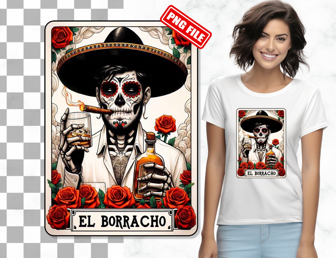 El Borracho Latino PNG, Chicano PNG Tarot Card Digital Files Dtf Uvdtf ...