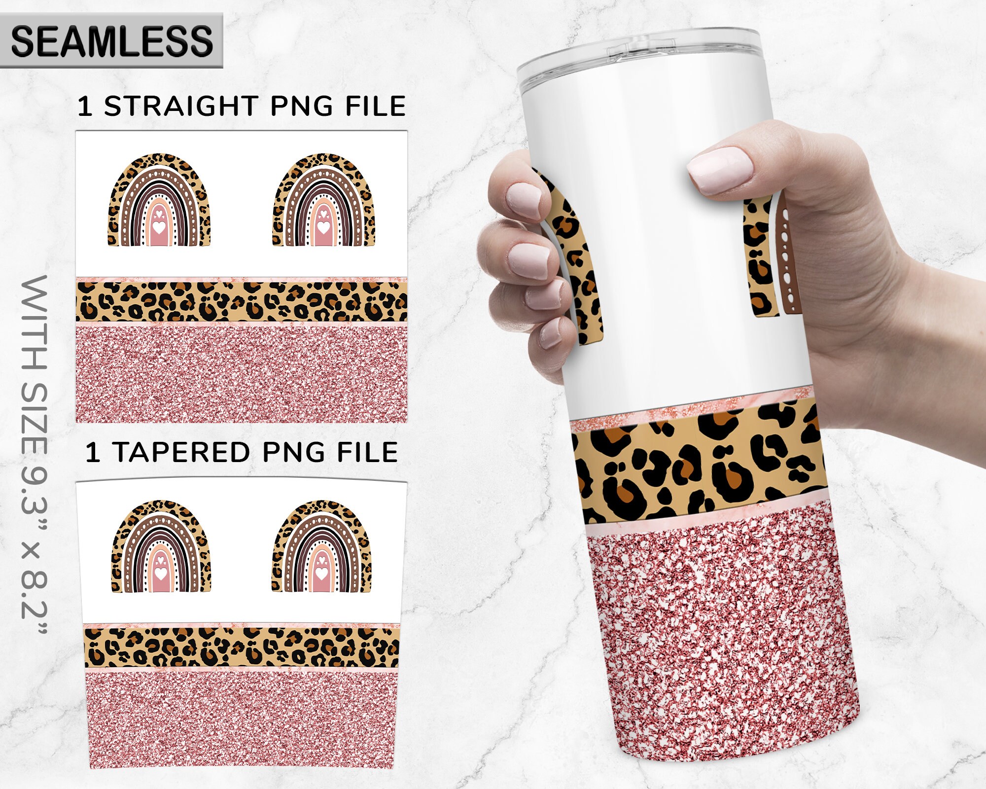 Boho Rainbow Design Blank Leopard Boho Rainbow Tumbler Png - Etsy