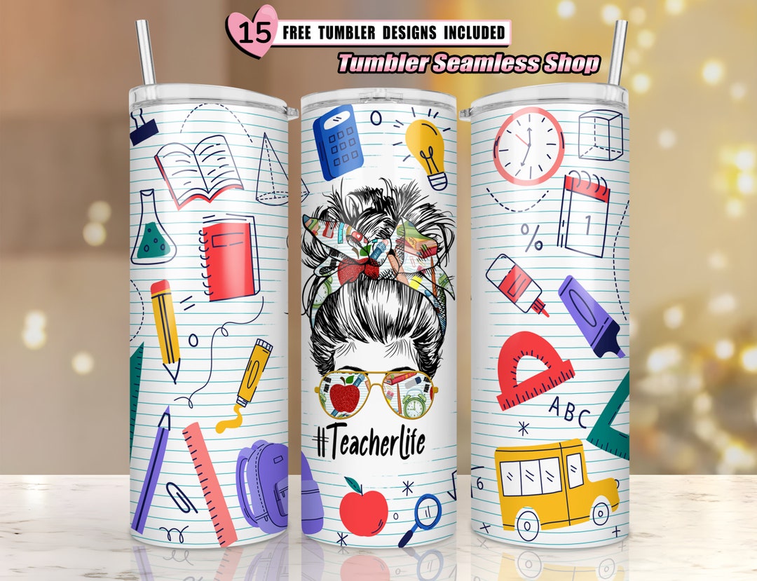 Teacher Life Tumbler Design, Back to School, 20 Oz Skinny Tumbler ...