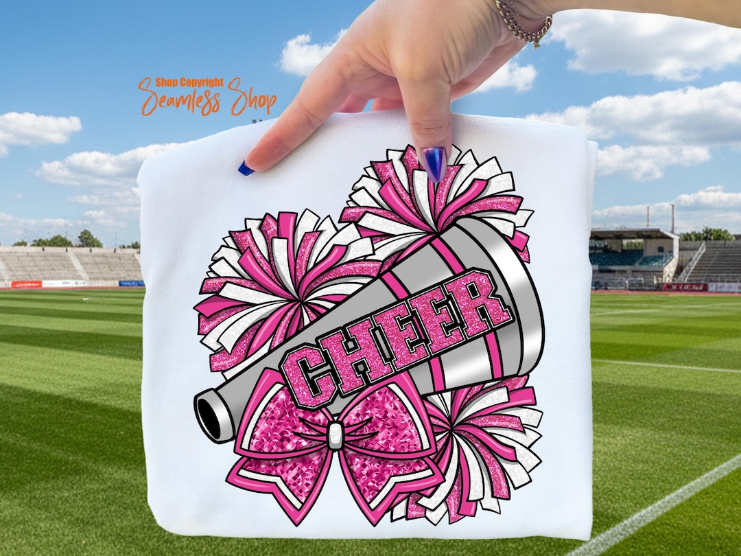 Cheerleading Pom Poms, Pink Glitter Cheer PNG, Sublimation Download ...