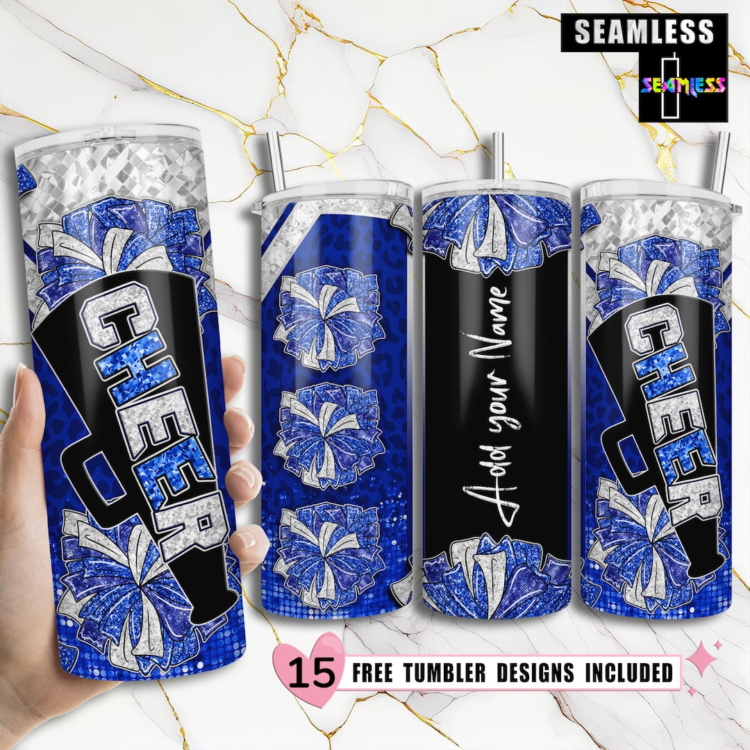 Cheer Tumbler Wrap, Cheerleader Leopard, Add Your Own Text Tumbler Wrap ...