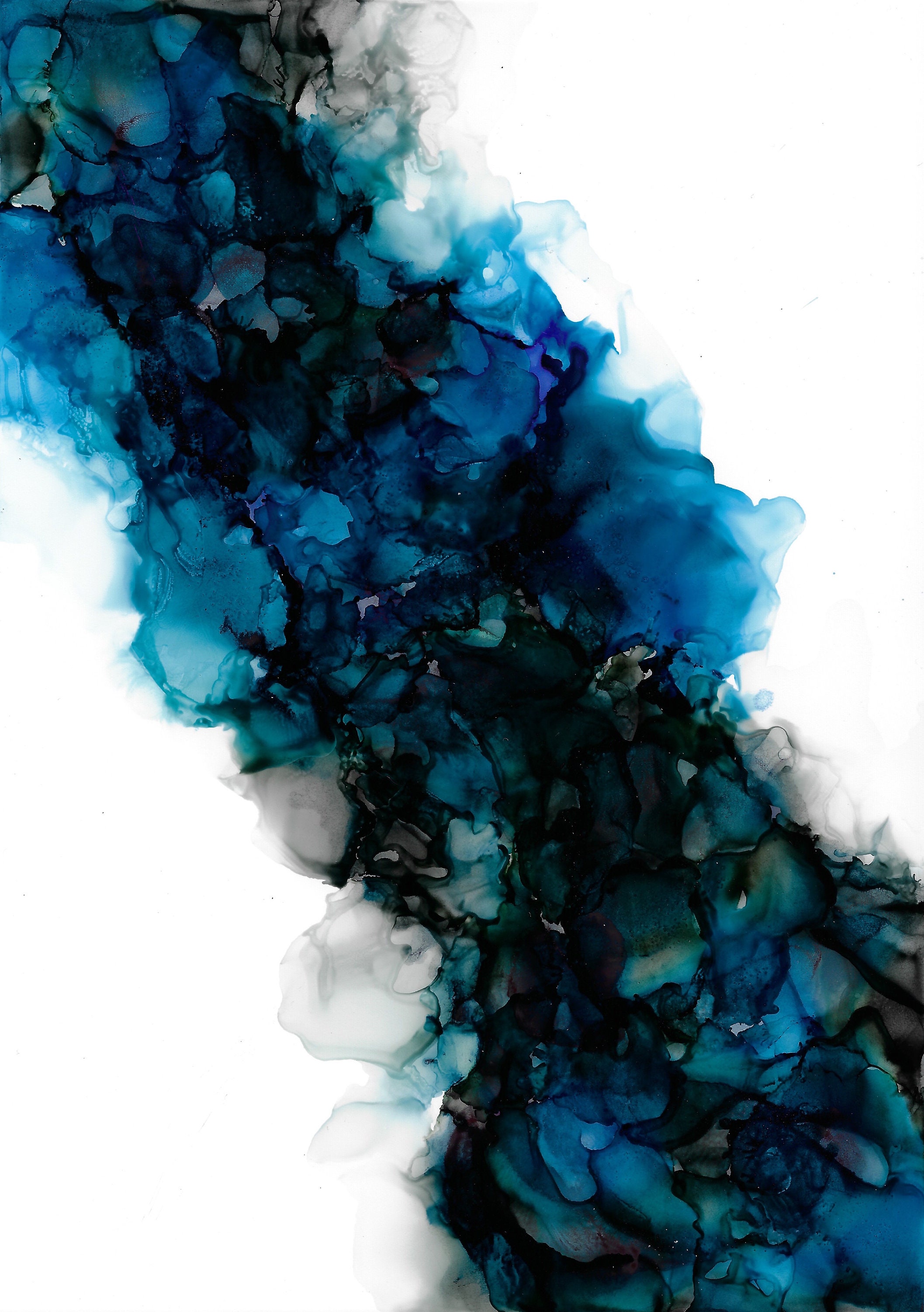 Abstract Wall Art Abstract Print Blue and Black Abstract | Etsy