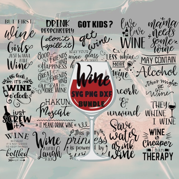 20 SVG/PNG Instant Download Wine Bundle for Cricut or | Etsy