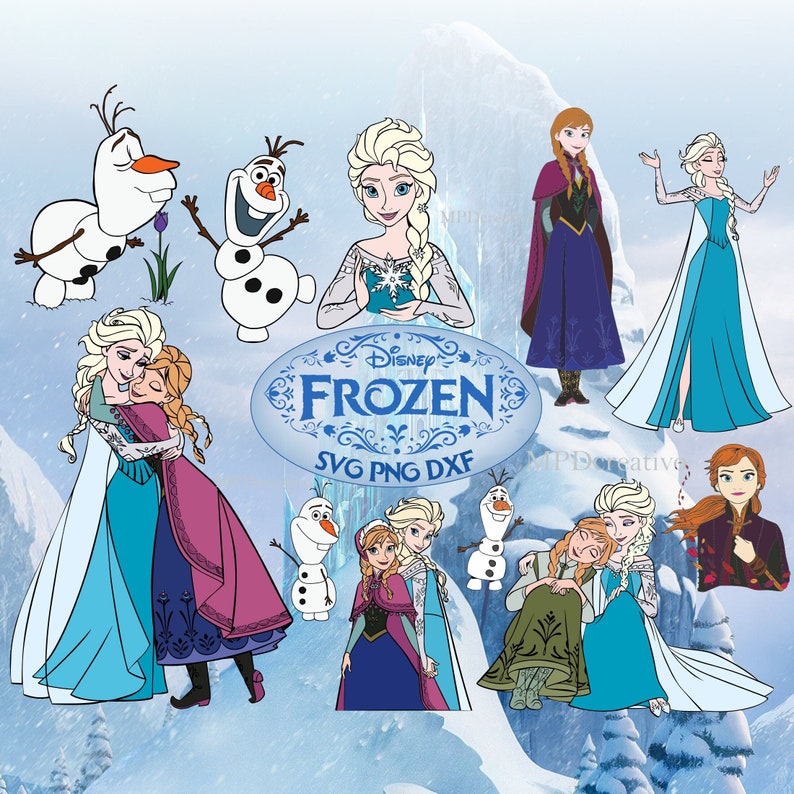 30+ Anna SVG png dxf, Elsa svg, Frozen svg Clipart, sofortiger digitaler Download - Etsy.de