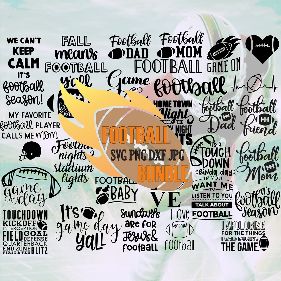 20+ SVG PNG JPG Dxf Instant Digital Download Football Bundle, for ...