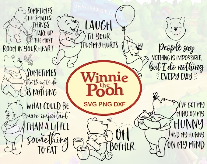 Winniethepooh Svg, Winnie Cut File, Winnie Files for Cricut Silhouette ...