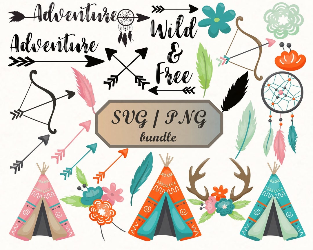 Bohemian Tribal Bundle, Boho Style SVG, Boho Style Bundle Clipart ...