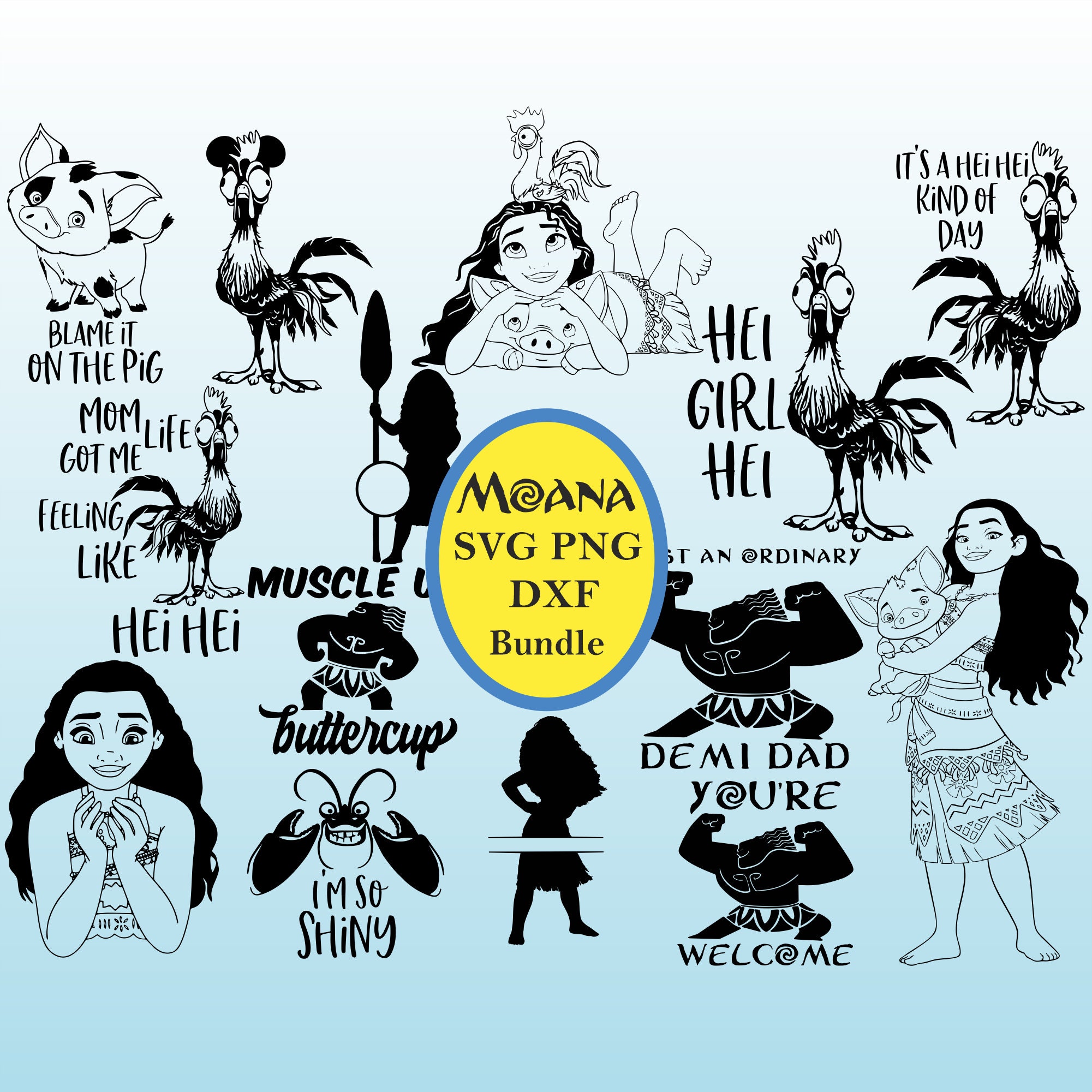 Moana Clipart Svg Png Dxf Instant Digital Download, Moana SVG, Moana ...