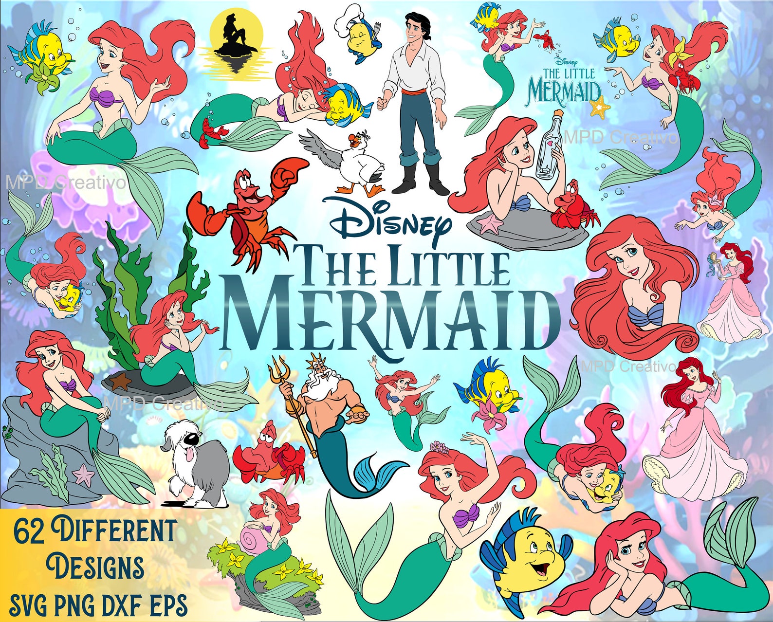 La Sirenetta svg png dxf eps Ariel Svg Ariel clipart Png - Etsy Italia