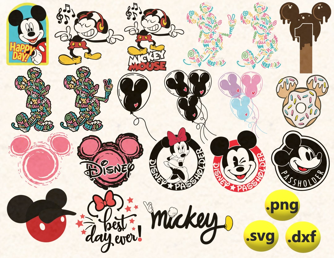 Disneybundle Svg Png Files for Cricut, Mickeymouse Bundle, Disneysvg ...
